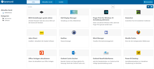 baramundi Kiosk, Management Center and bCenter App ｜ baramundi
